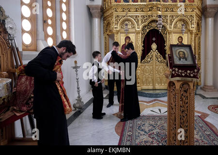 Young Greek Orthodox Altar boys at the chapel of the Greek Orthodox ...