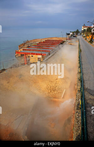 Hot springs at Edipsos ("Aidipsos") town, North Evia ("Euboea") island ...