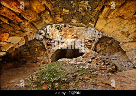 Hot springs at Edipsos ("Aidipsos") town, North Evia ("Euboea") island ...