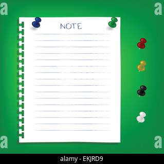 The white reminder notes paper with pins Stock Vector Image & Art - Alamy