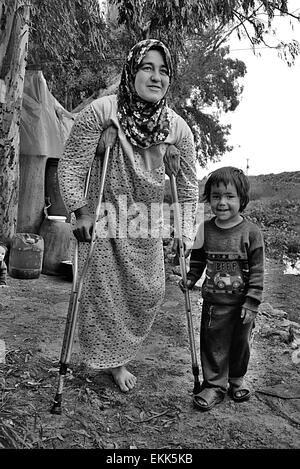 portrait of refugees living homeless in Turkey. 2.4.2015 Reyhanli ...