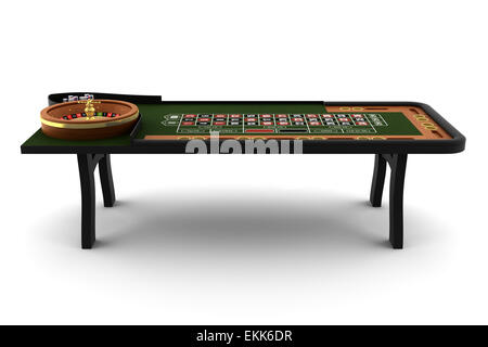 Roulette table isolated on white background. 3D illustration. 3D ...