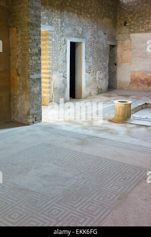Ruins of the Casa dei Vettii in the archaeological site of Pompeii, an ...