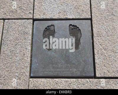 Footprints of Nobel prize laureates, cast in bronze and placed on the ...