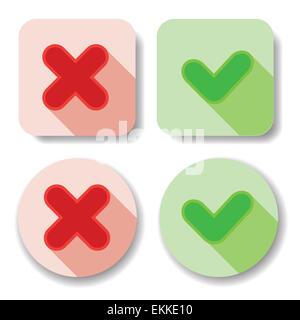 Check marks with tick and cross sign for icons of right and wrong ...