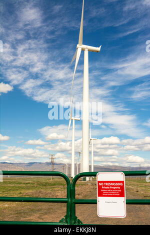 Wind Turbine - Warning Sign Stock Photo - Alamy