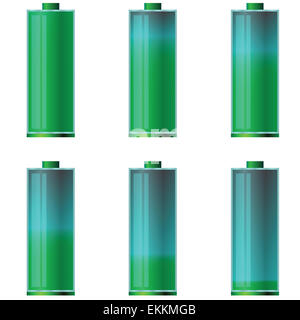 Battery icon isolated on glossy red round button abstract illustration ...