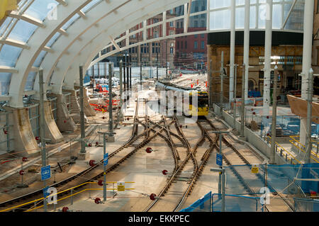 The inside of a metrolink tram Stock Photo - Alamy
