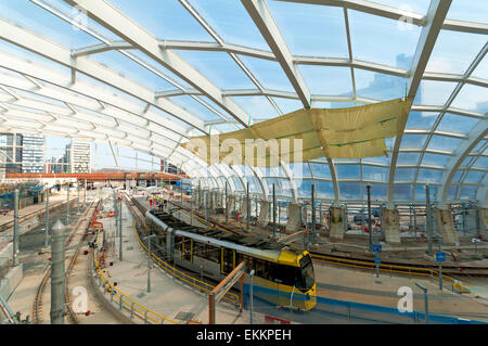 The inside of a metrolink tram Stock Photo - Alamy