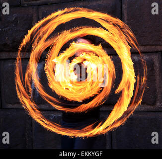 Fire Show Flaming Trails Stock Photo - Alamy