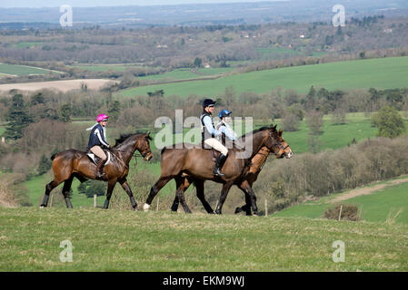 Riders taking part in the Kingsclere Fun Ride at Whitehill in the high ...