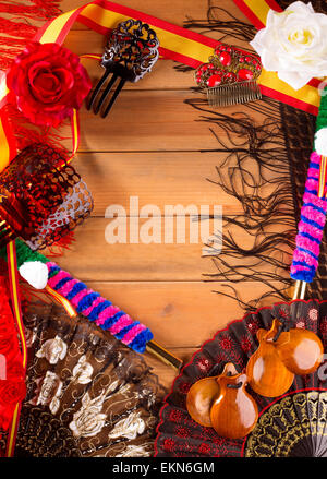 Espana typical from Spain with castanets rose flamenco fan Stock Photo ...