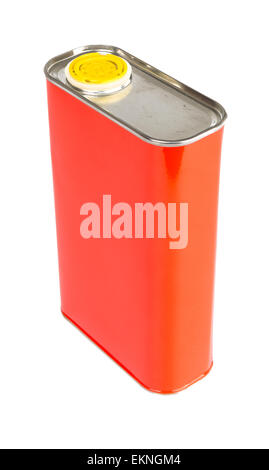 Red oil can isolated on a white background Stock Photo - Alamy