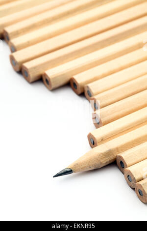 Heap of new pencil with one sharpen Stock Photo - Alamy