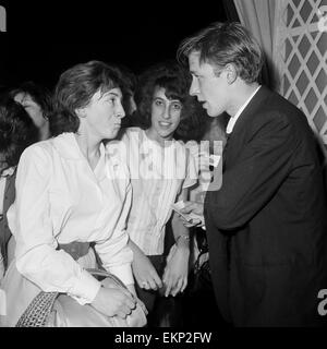 British pop singer Mike Sarne performing on stage with his band. 12th ...