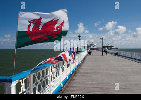 A Welsh flag flies in the wind at Tenby South Beach Stock Photo - Alamy