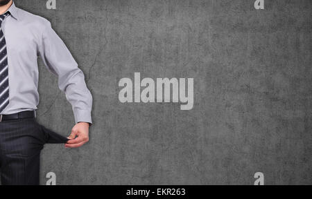 Male with pockets turned inside out on a white background Stock Photo ...