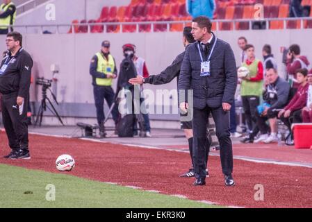 April 11, 2015: Flavius Stoican the coach of Dinamo Bucharest at the ...