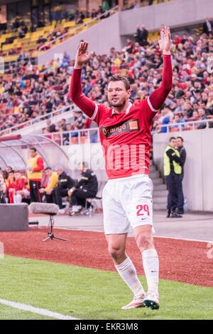 April 11, 2015: Marius Niculae #29 the team captain of Dinamo Bucharest ...