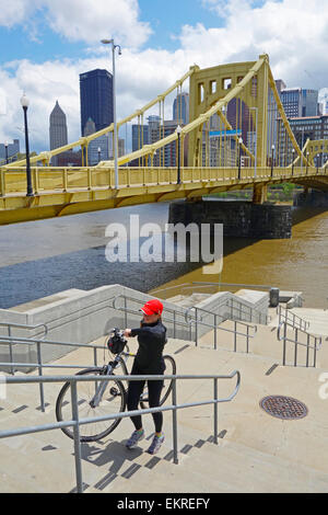 river walk park bridge Pittsburgh PA Stock Photo - Alamy