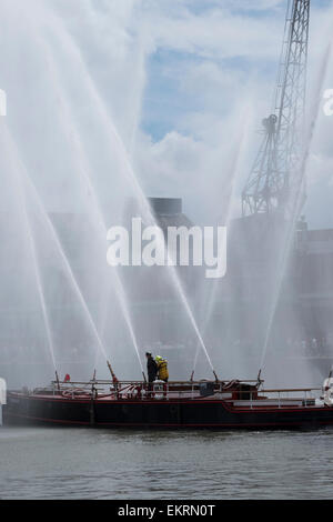 Fireboat demonstration at the Harbour Festival at Bristol Stock Photo ...