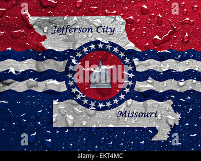 Flag of Jefferson City with rain drops Stock Photo - Alamy