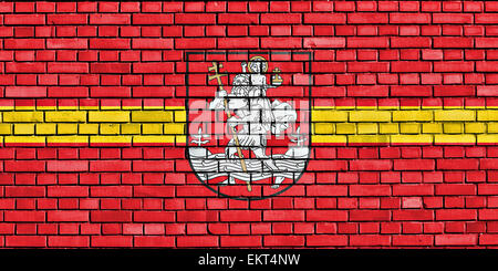 Flag of Vilnius painted on brick wall Stock Photo - Alamy