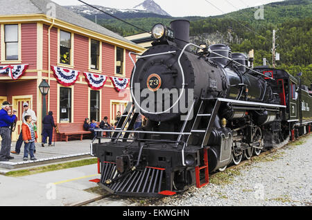 Old steam locomotive in Skagway Alaska Stock Photo: 14539428 - Alamy