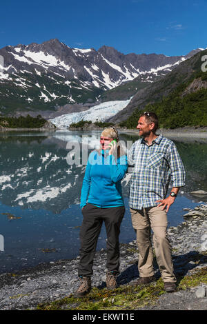 Couple,Alaska,Cell Phone,Shoup Glacier,selfie Stock Photo - Alamy