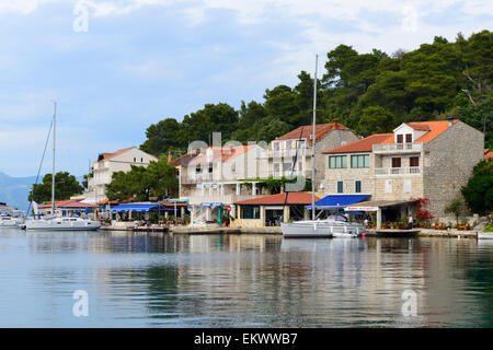Pomena harbour on Mljet Island on Dalmatian Coast of Croatia Stock ...