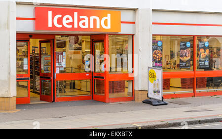 Iceland frozen foods shop, UK. Iceland store exterior, Driffield, East ...