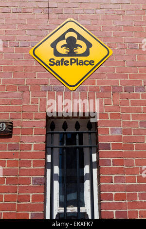 Safe Place sign on Fire Station entrance - Washington, DC USA Stock ...