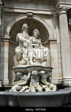 Allegorical figures of river god Danubius & Vindobona (personification ...