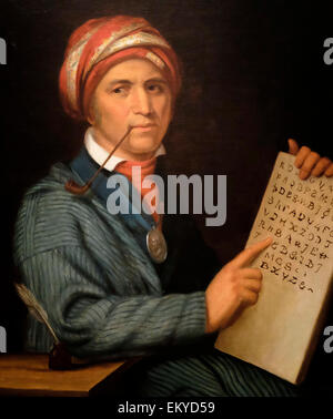 Sequoyah, George Gist or George Guess, c.1770-1843, a Cherokee Stock ...