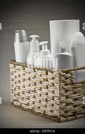 bottles with paper towel Stock Photo - Alamy