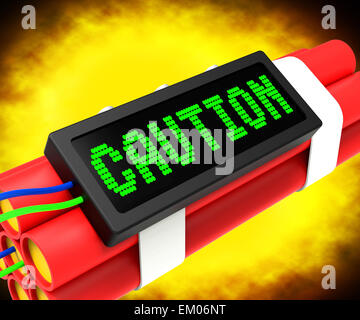 Caution Dynamite Sign Means Danger Or Warning Stock Photo - Alamy