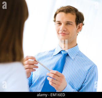 Young businessman doing interviews Stock Photo - Alamy