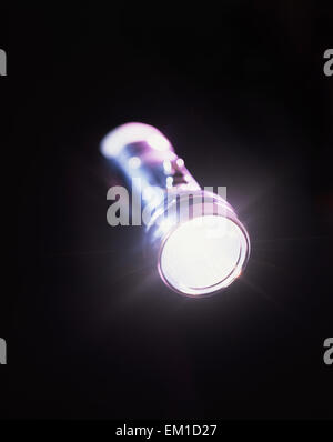 Old metal flashlight, silver torch Stock Photo - Alamy
