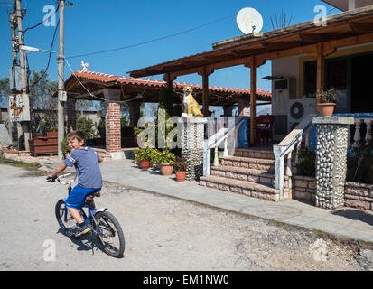The village of Xarre on the Vrina plain at Butrint National Park ...