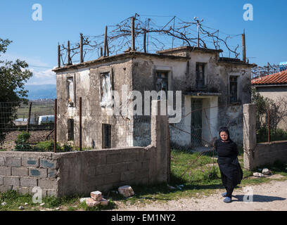 The village of Xarre on the Vrina plain at Butrint National Park ...