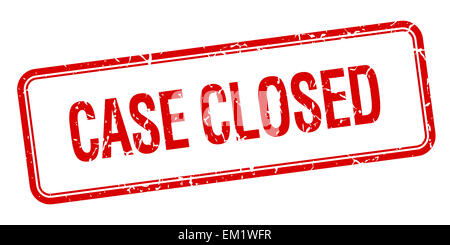 Case closed red square grungy stamp isolated on white background Stock ...