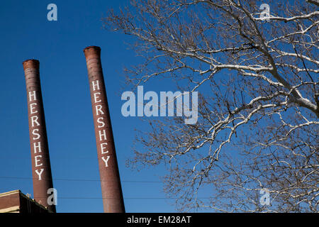A view of the original Hershey Chocolate factory in Hershey ...