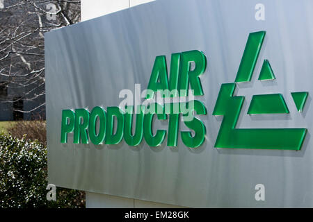 A logo sign outside of the headquarters of Air Products and Stock Photo ...