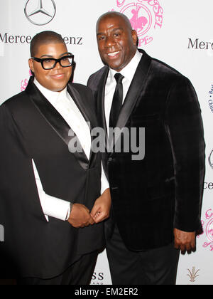 Magic Johnson & Earvin III Johnson (EJ) arriving for the Carousel Of ...