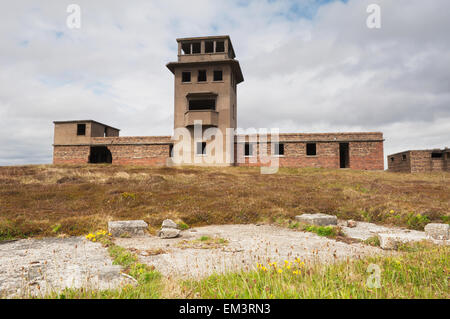 Wartime signal station at Stanger Head, Isle of Flotta, Orkney Stock ...