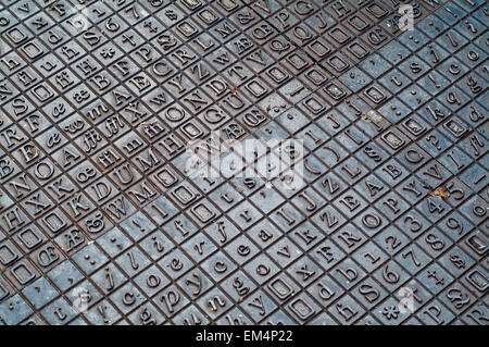 Cast iron letters and numbers flooring in norfolk england UK europe ...