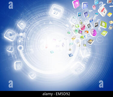 Digital background image with symbols and icons Stock Photo - Alamy