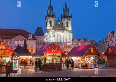 Prague, Czech Republic. Easter Market in Old Town Square. Singers and ...