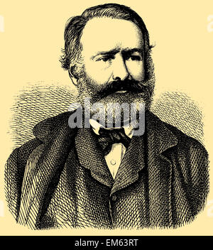 Victor Hugo (1802-1885). French poet, novelist and dramatist of the Romantic movement. Engraving ...