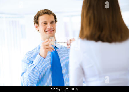 Young businessman doing interviews Stock Photo - Alamy